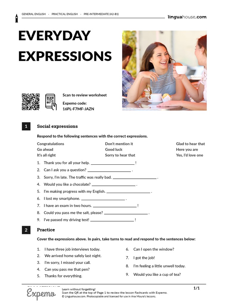 Everyday Expressions British English Student Ver2 BW | PDF