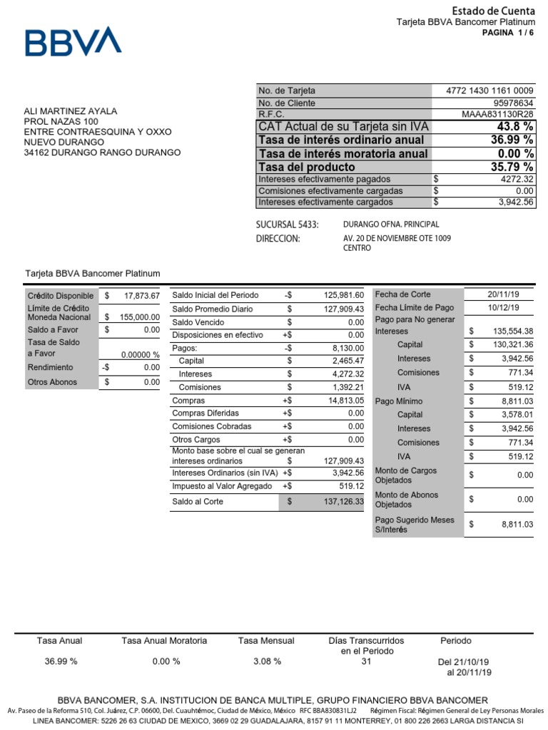 Estados TDC | PDF | Tarjeta de crédito | México