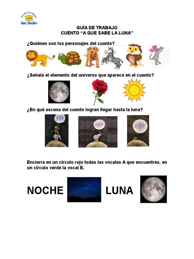 Actividades del Cuento "A qué Sabe la Luna" | PDF