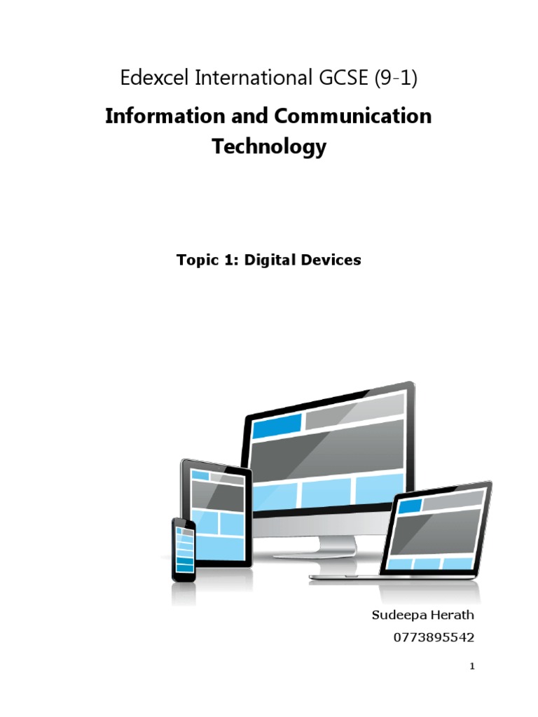 Topic 1 - Digital Devices | PDF | Graphical User Interfaces | Hard Disk Drive