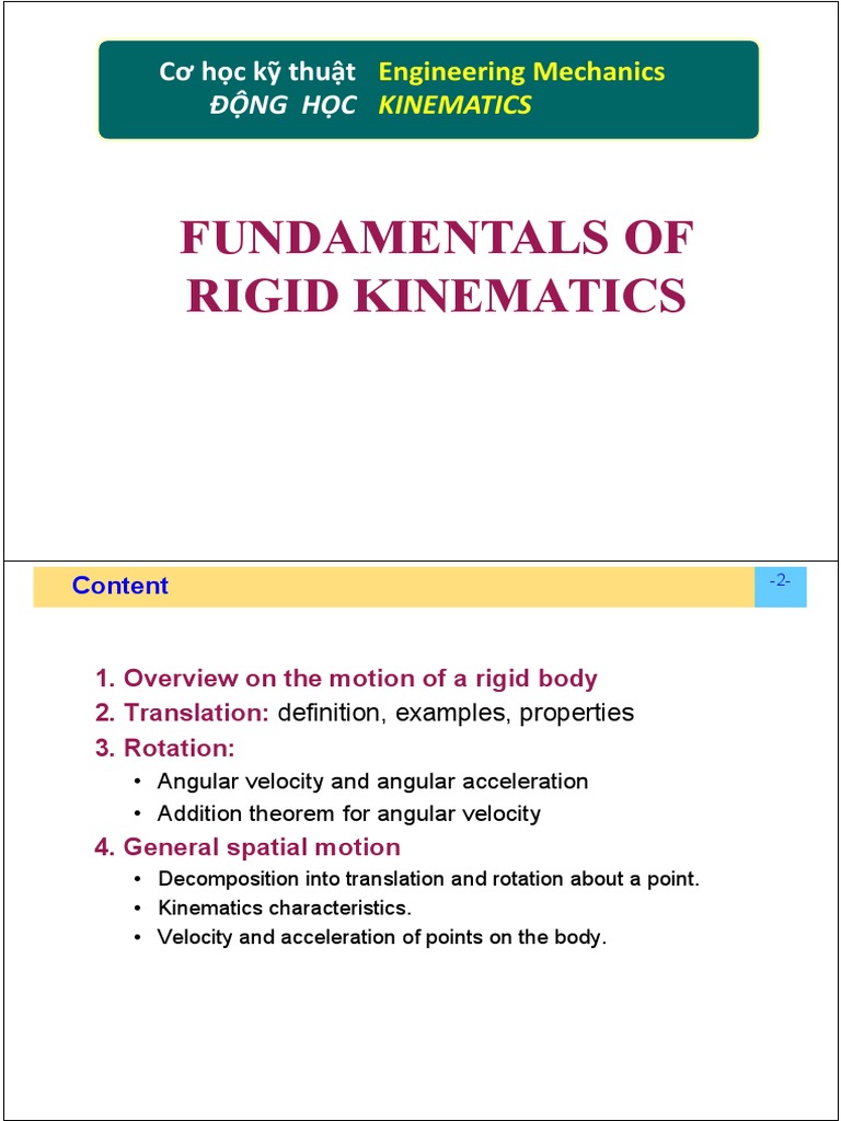 Rigid Body Kinematics Fundamentals | PDF | Rotation Around A Fixed Axis ...