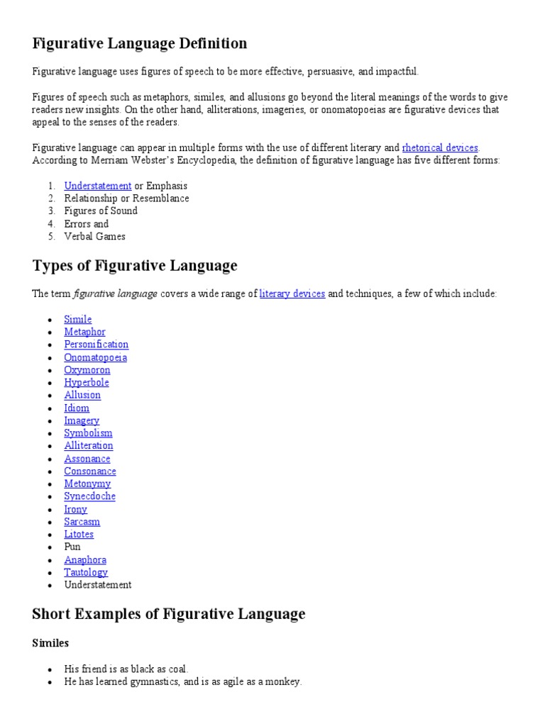 Understanding Figurative Language | PDF | Poetic Devices | Rhetorical ...