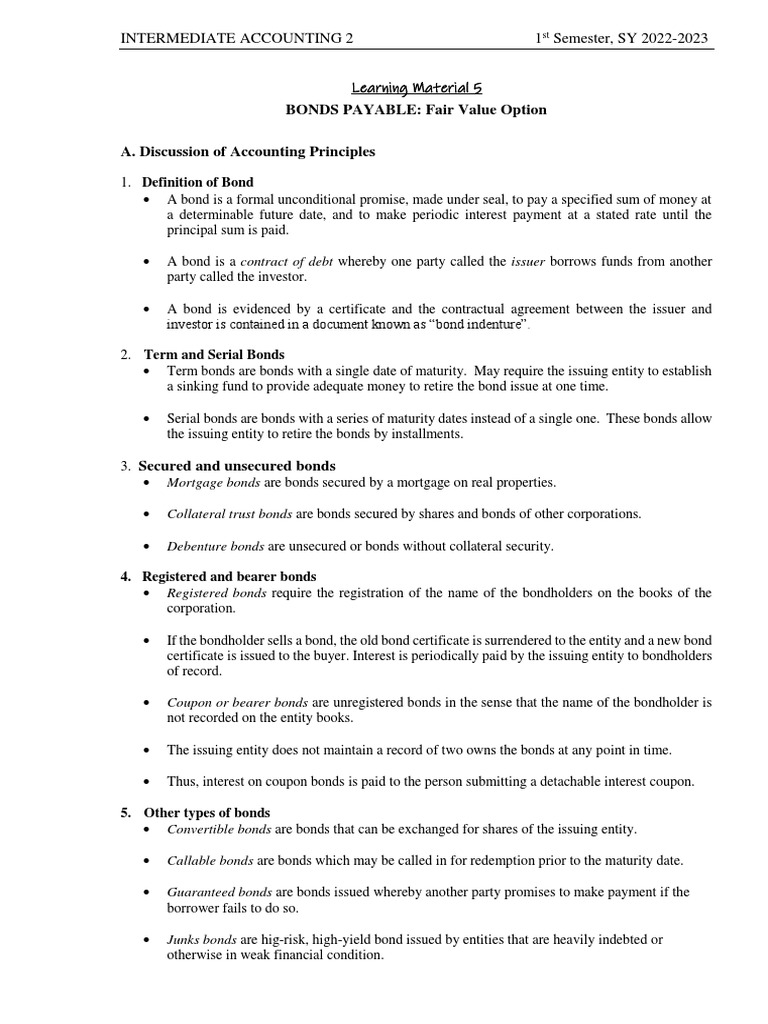 Learning Material 5 | PDF | Bonds (Finance) | Discounting