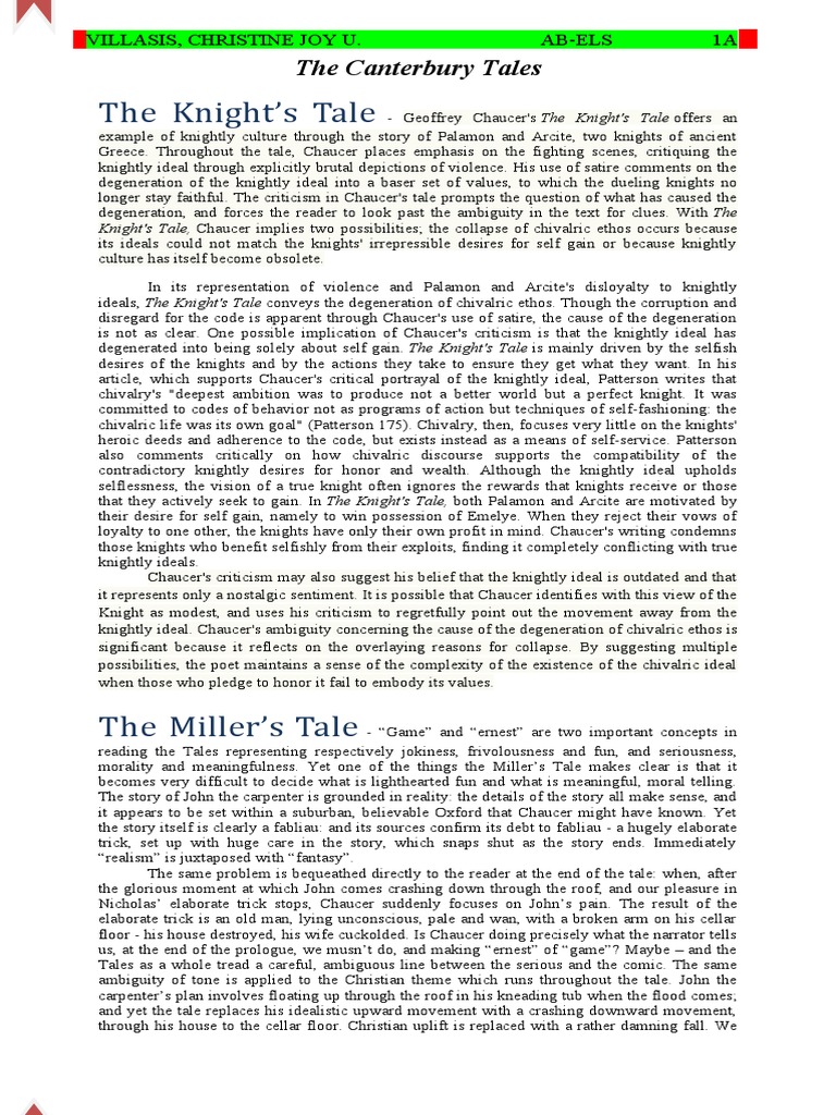 The Canterbury Tales | PDF | The Canterbury Tales | Chivalry