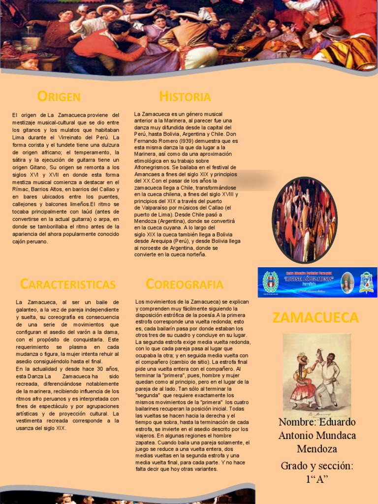 Origen y características de la Zamacueca | PDF | Bailes | Las artes ...