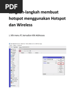 Panduan Konfigurasi Hotspot MikroTik | PDF
