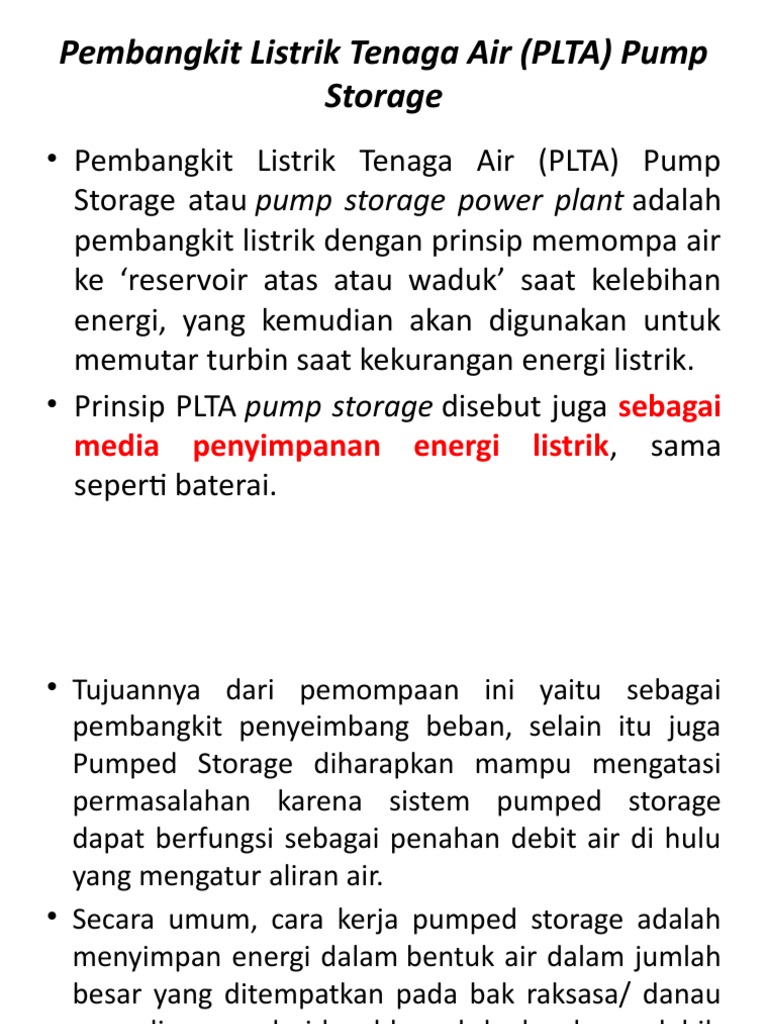 PLTA Jenis Pumped (IV) | PDF