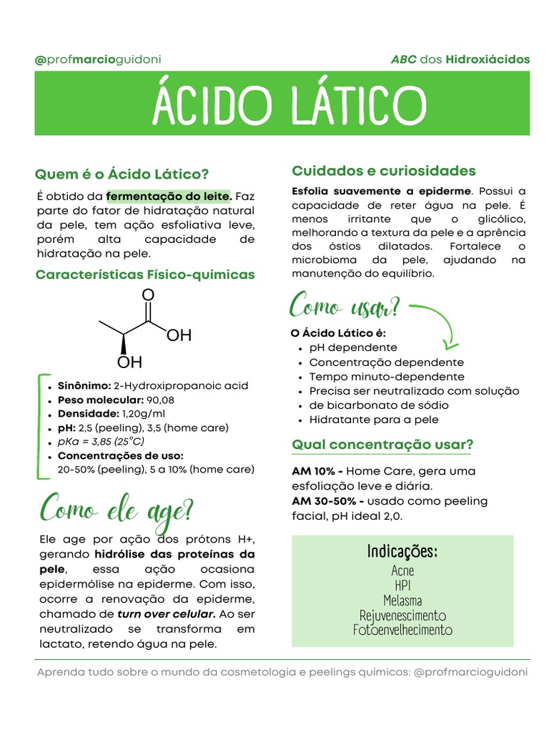 Ácido Lático - Resumo | PDF | Ciências Físicas | Química
