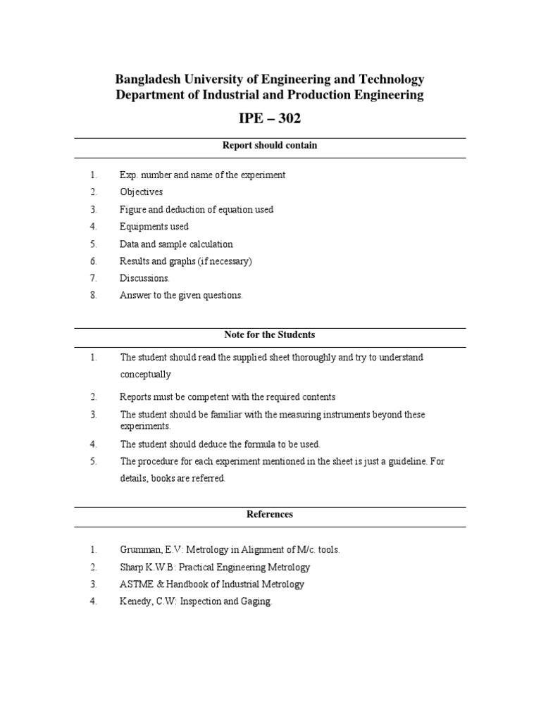 IPE-302 Experiment Report Guide | PDF | Sampling (Statistics) | Angle