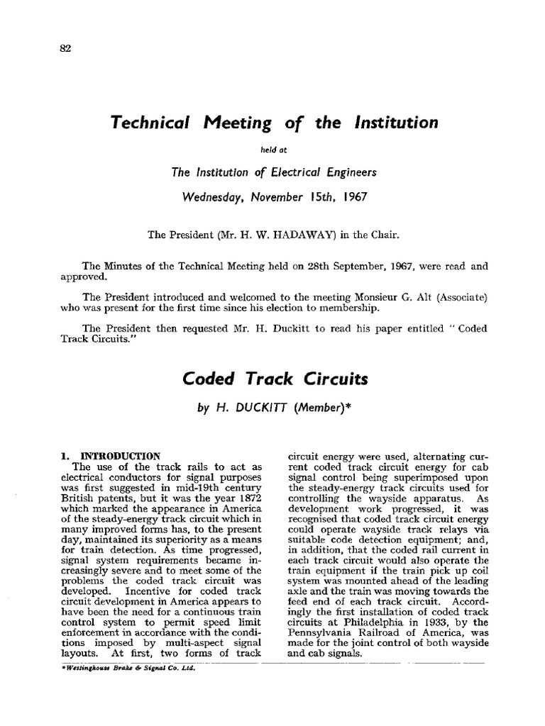 Coded Track Circuits Overview | PDF | Transformer | Relay