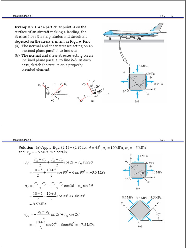 ME2112 3. 2D Stress and Strain Examples | PDF | Stress (Mechanics ...