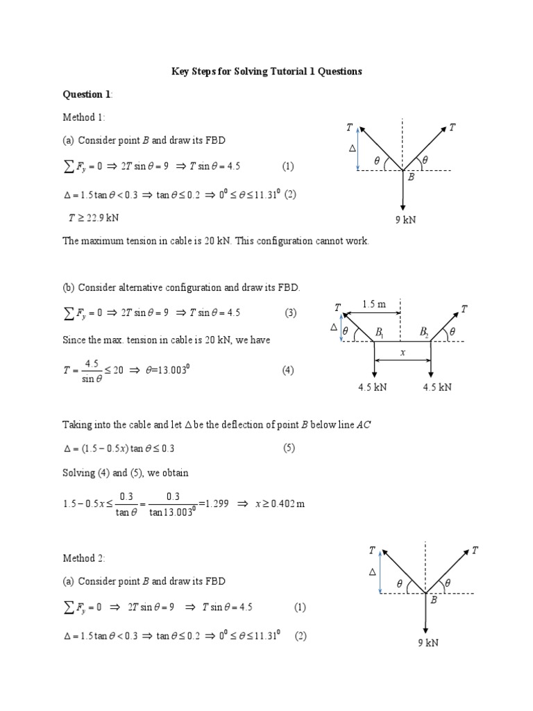 Steps to Solve Tutorial 1 Problems | PDF