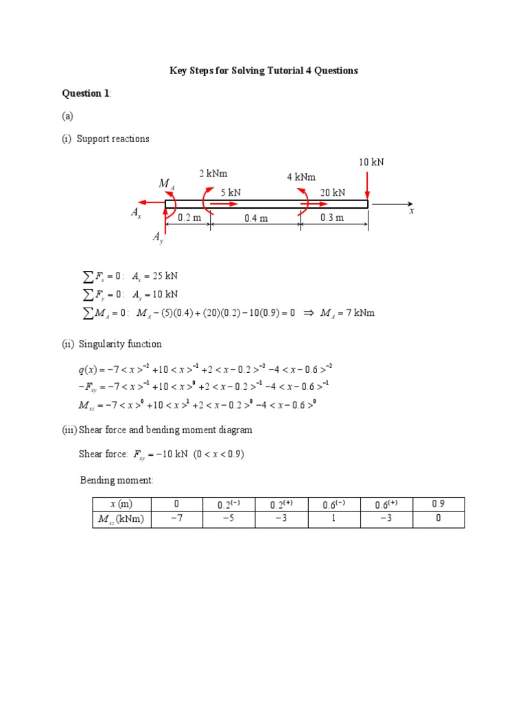 ME2112 Tutorial 4 Key Steps | PDF | Solid Mechanics | Civil Engineering
