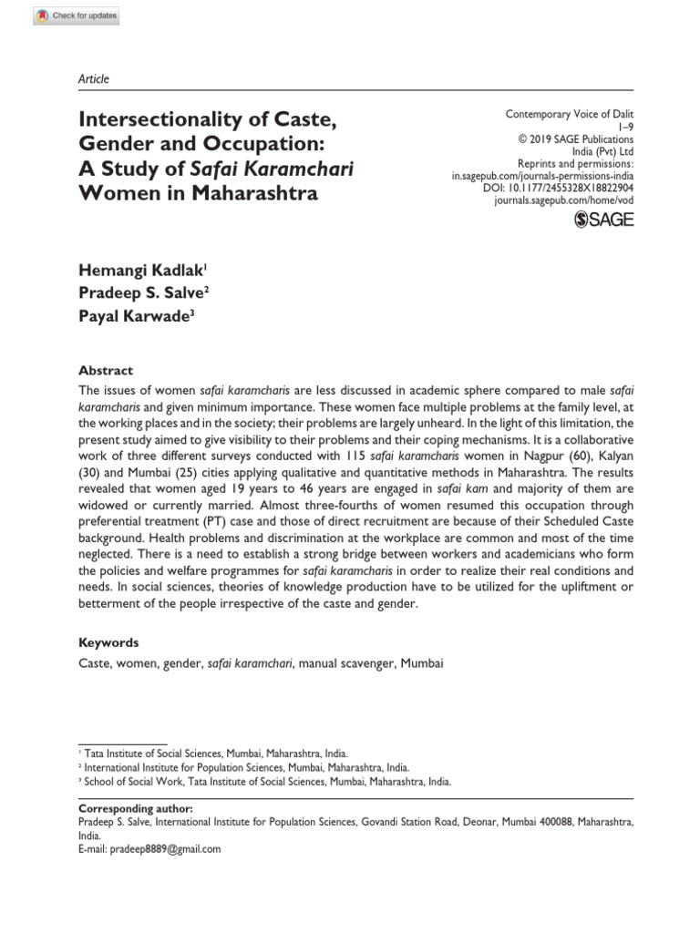 Intersectionality of Caste, Gender | PDF