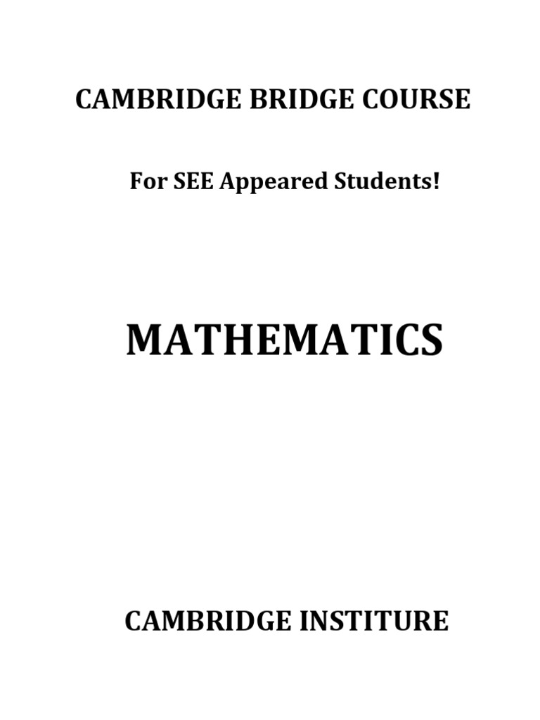 Cambridge Book Mathematics Text PDF Set Mathematics Matrix 