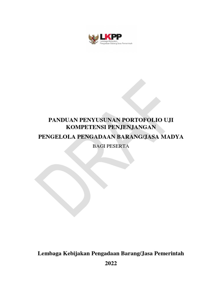 PANDUAN PENYUSUNAN PORTOFOLIO UJI KOMPETENSI PENJENJANGAN - Madya | PDF