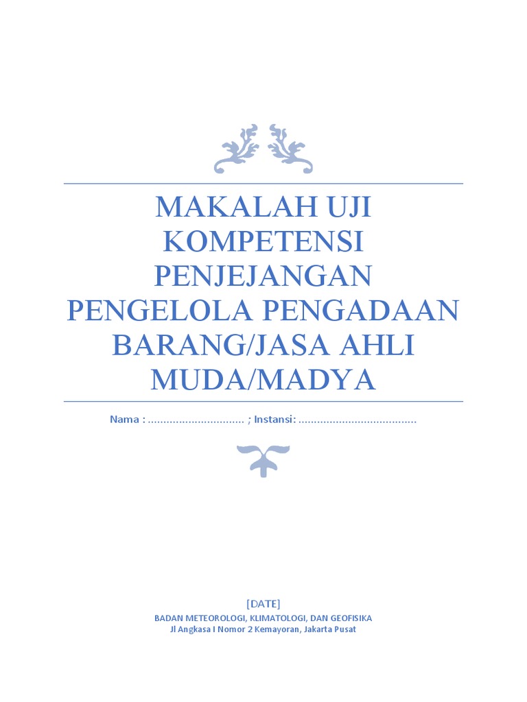 Competency Assessment Portfolio for Procurement Management of Goods/Services Experts | PDF