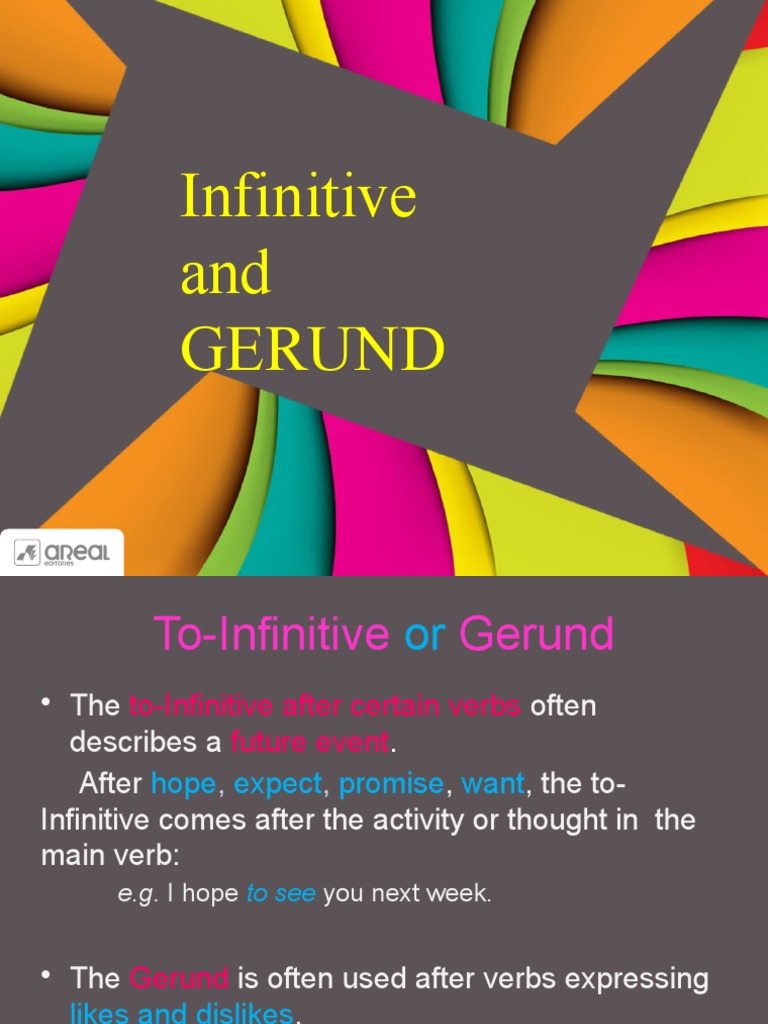 Gerund and Infinitive PowerPoint | PDF | Verb | Morphology