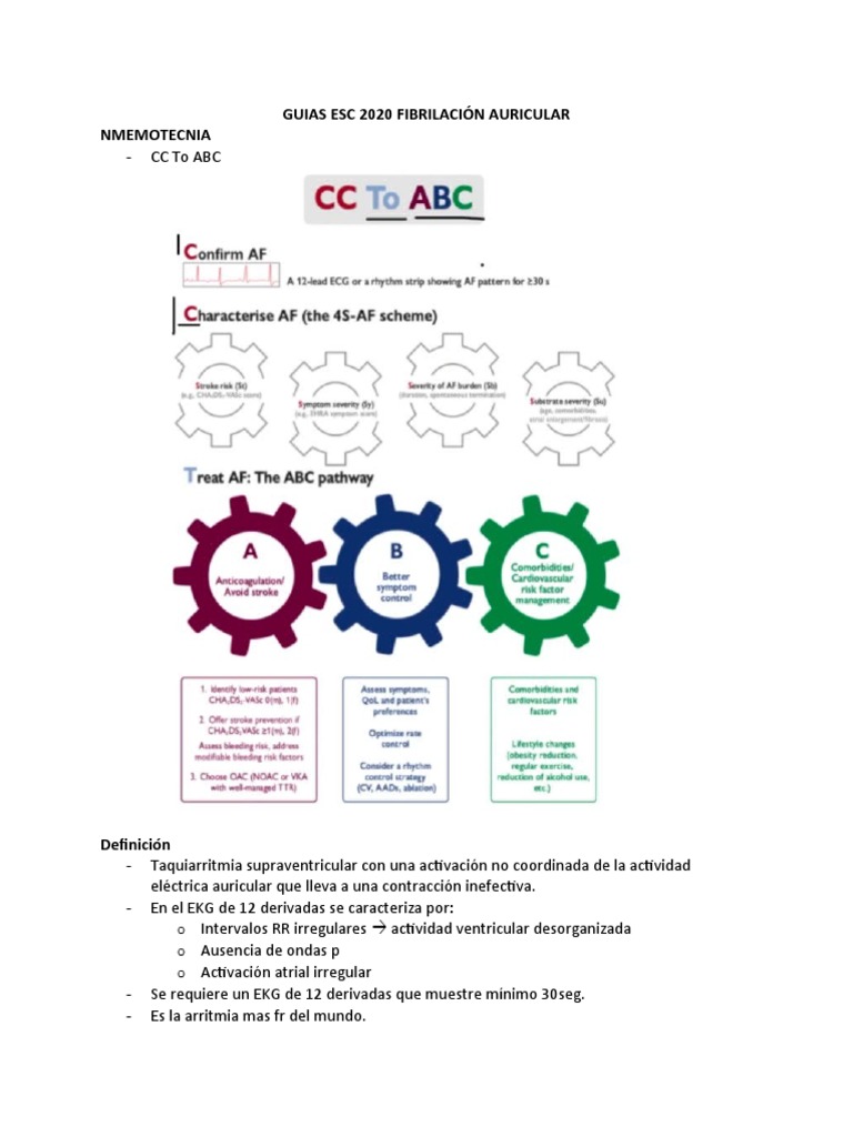 Guía ESC 2020 sobre Fibrilación Auricular | PDF | Enfermedades ...