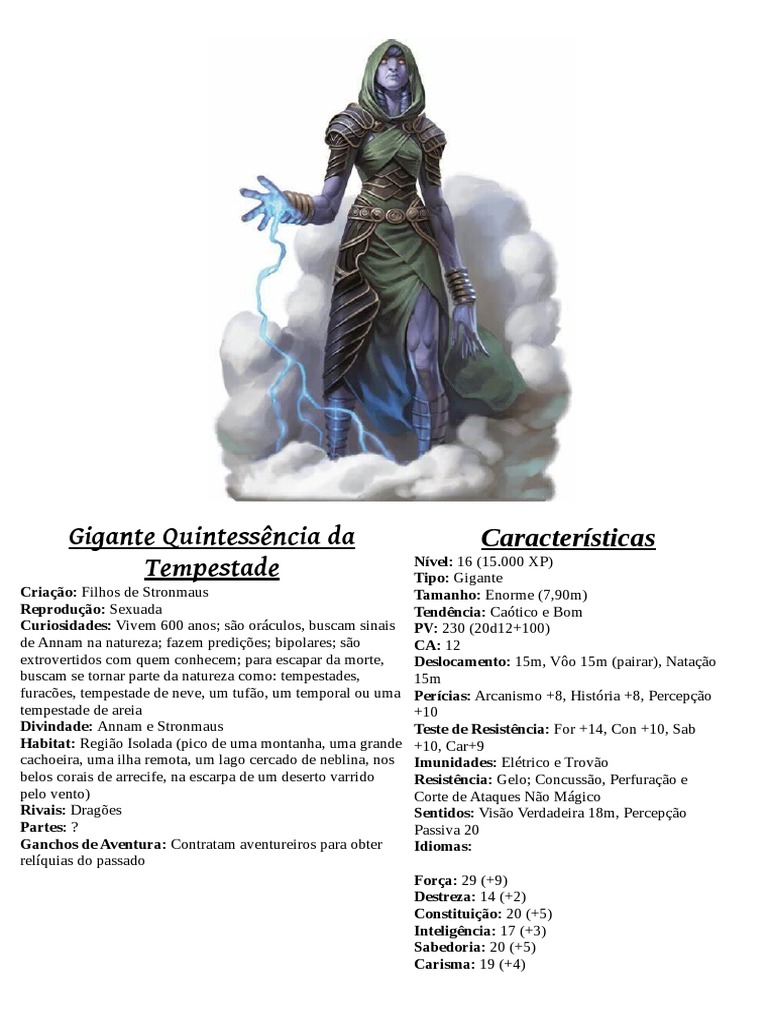 Gigante Quintessência Da Tempestade | PDF | Relâmpago | Ferimento