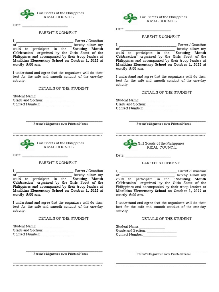 GSP_PARENTS-CONSENT- | PDF | Youth | Human Life Stages