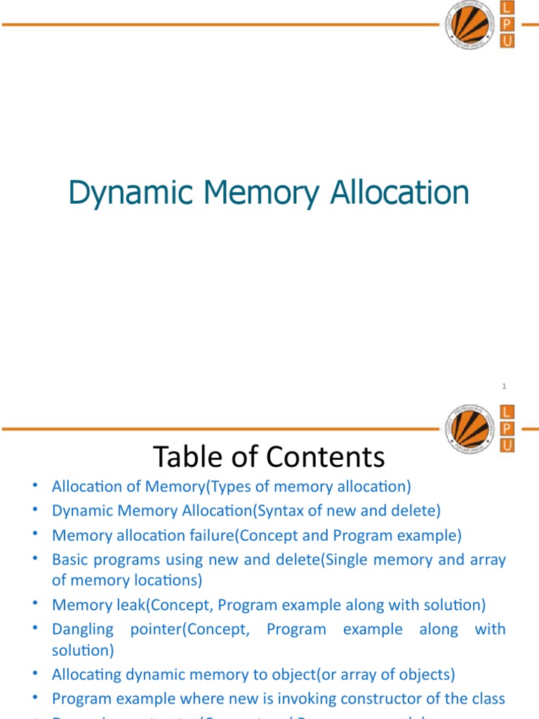 Dynamic Memory Allocation Pdf Pointer Computer Programming Data 