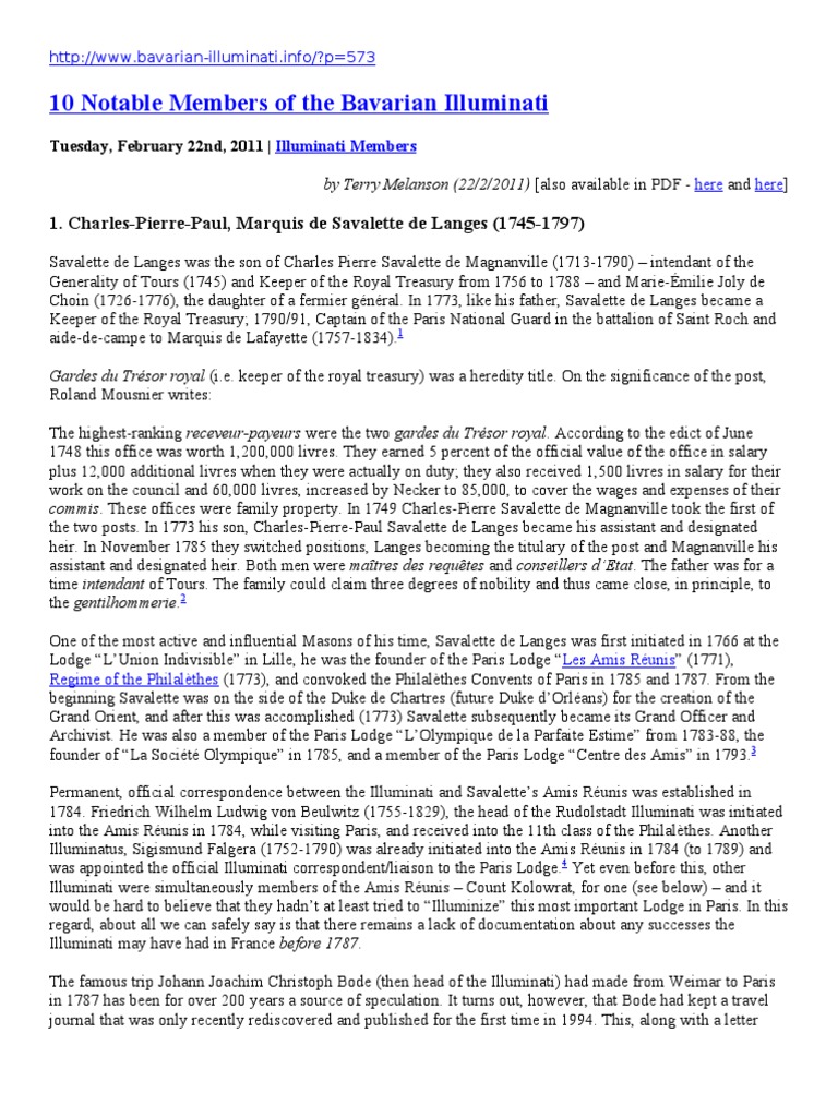 10 Notable Members of The Bavarian Illuminati | PDF | Illuminati ...