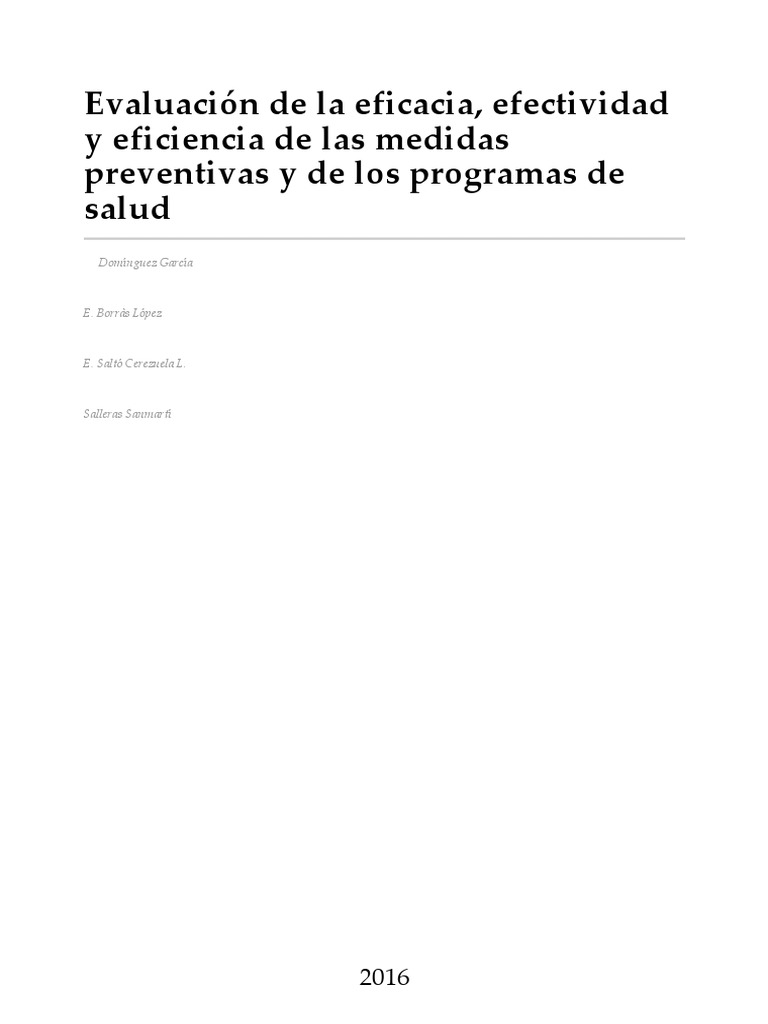 Capitulo 68 Evaluacion de La Eficacia, Efectividad y Eficiencia | PDF ...