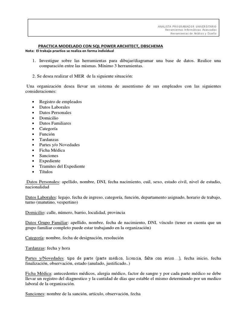 Practica - Modelado Con SQL Power Architect 2022 | PDF
