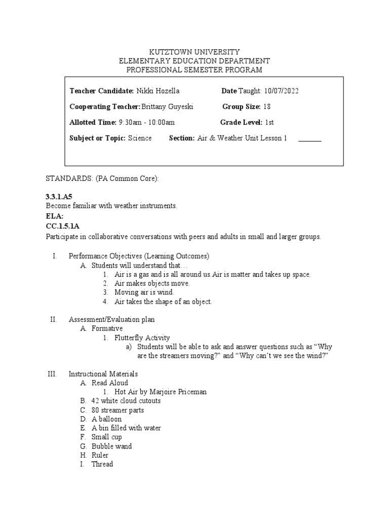 Science Lesson 1 1 | PDF | Balloon | Gases