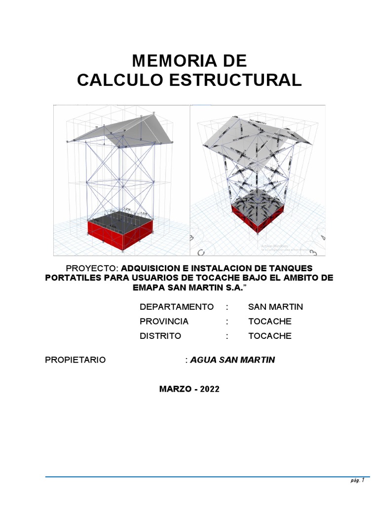 Memoria Calculo Estructural | PDF | Fundación (Ingeniería) | Acero