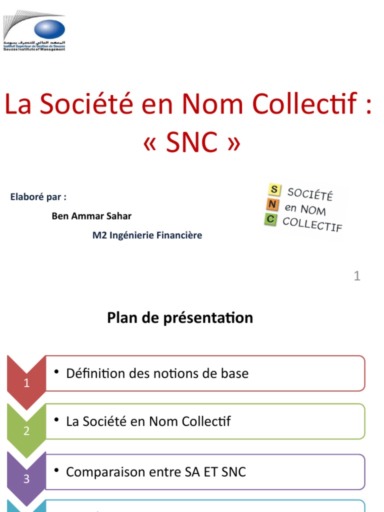Définition de la Société en Nom Collectif | PDF | Business | Économie
