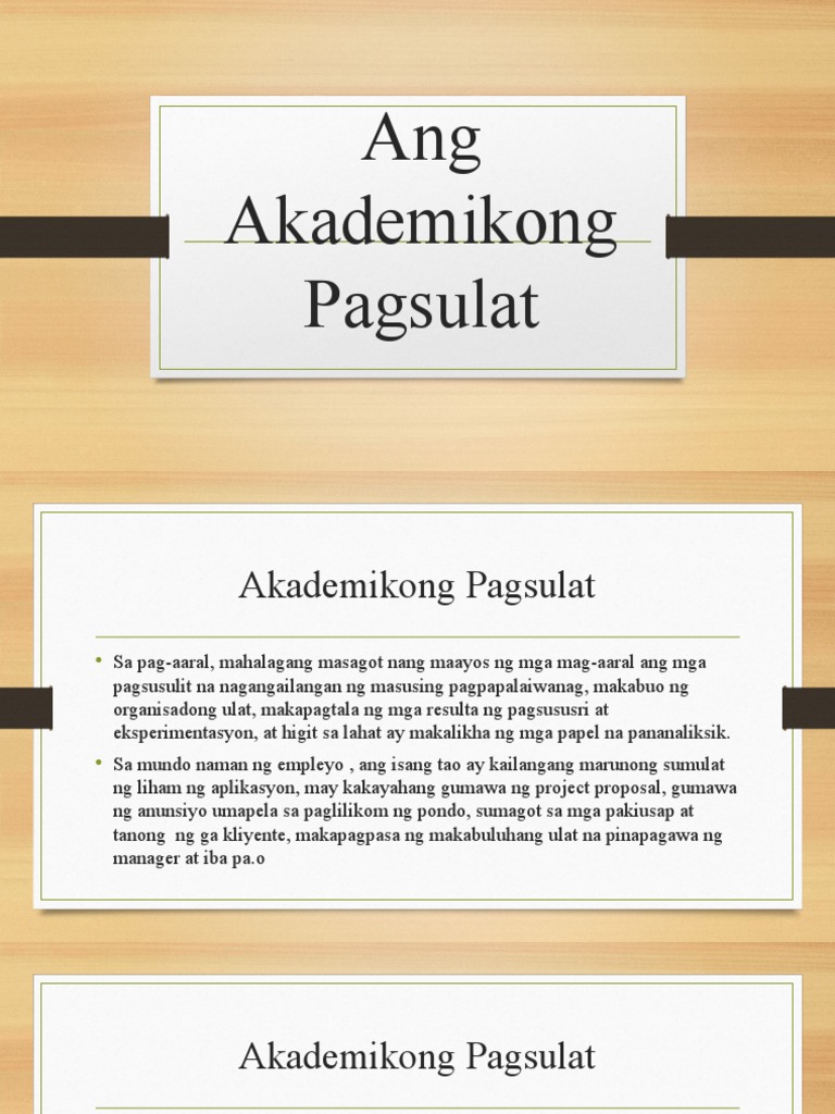 Ang Akademikong Pagsulat | PDF