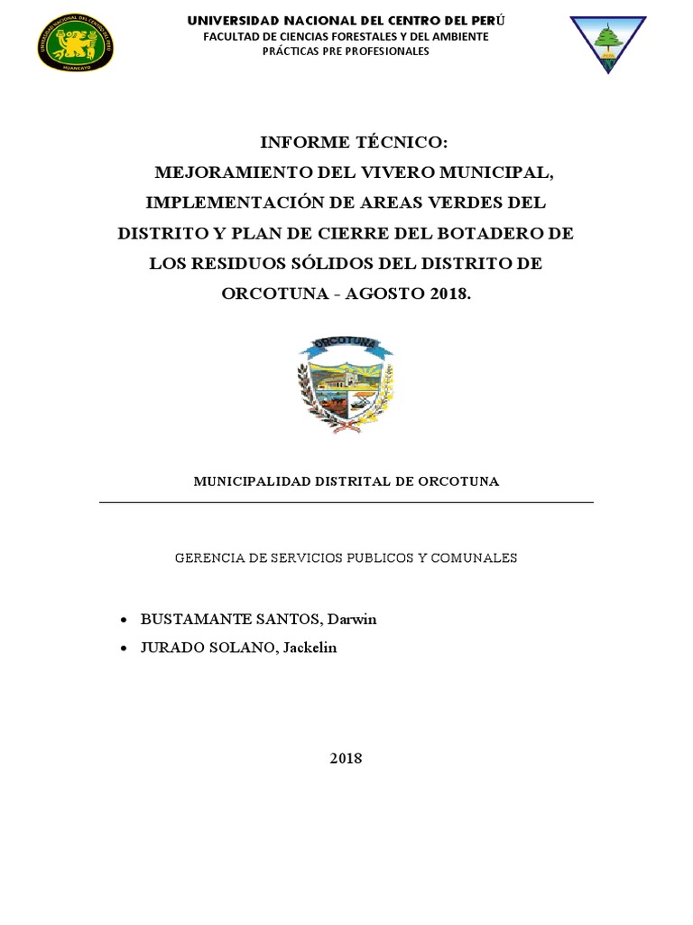 Plan de Trabajo Orcotuna | PDF