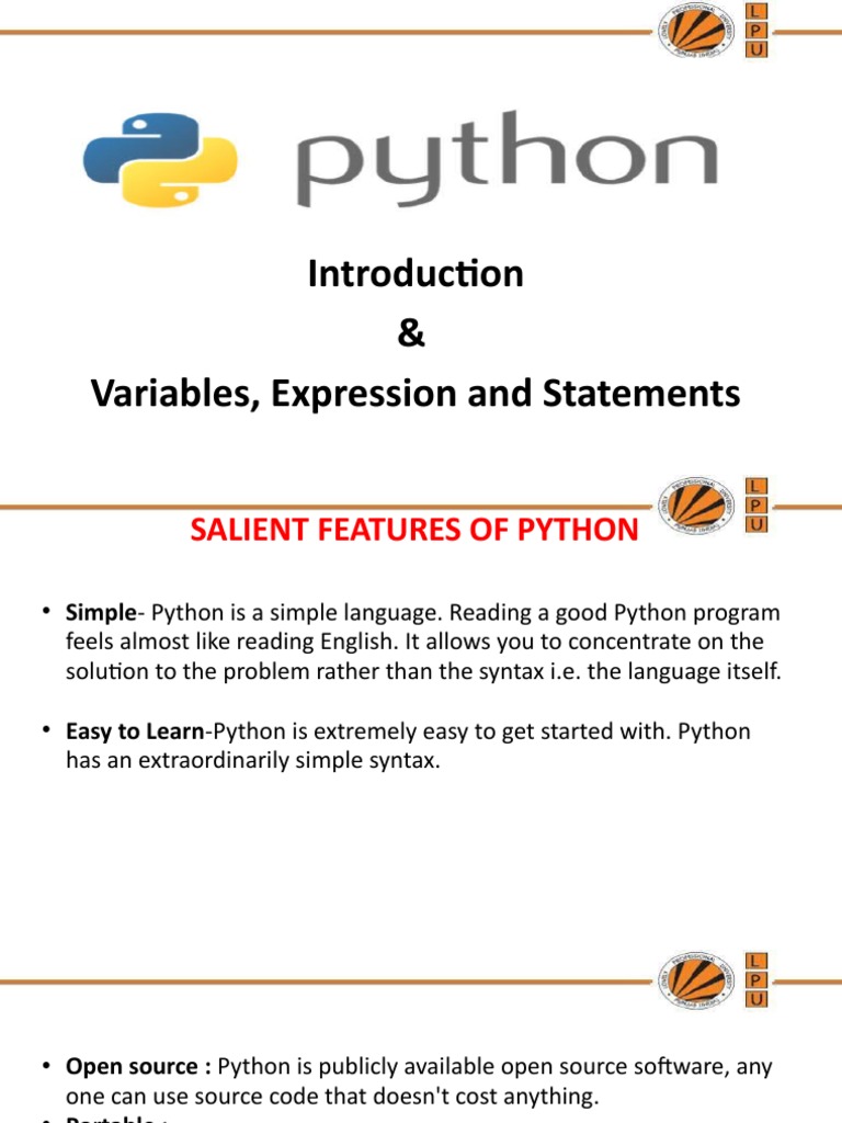 Lecture 1 Introduction And Variables Pdf Programming Computer Program