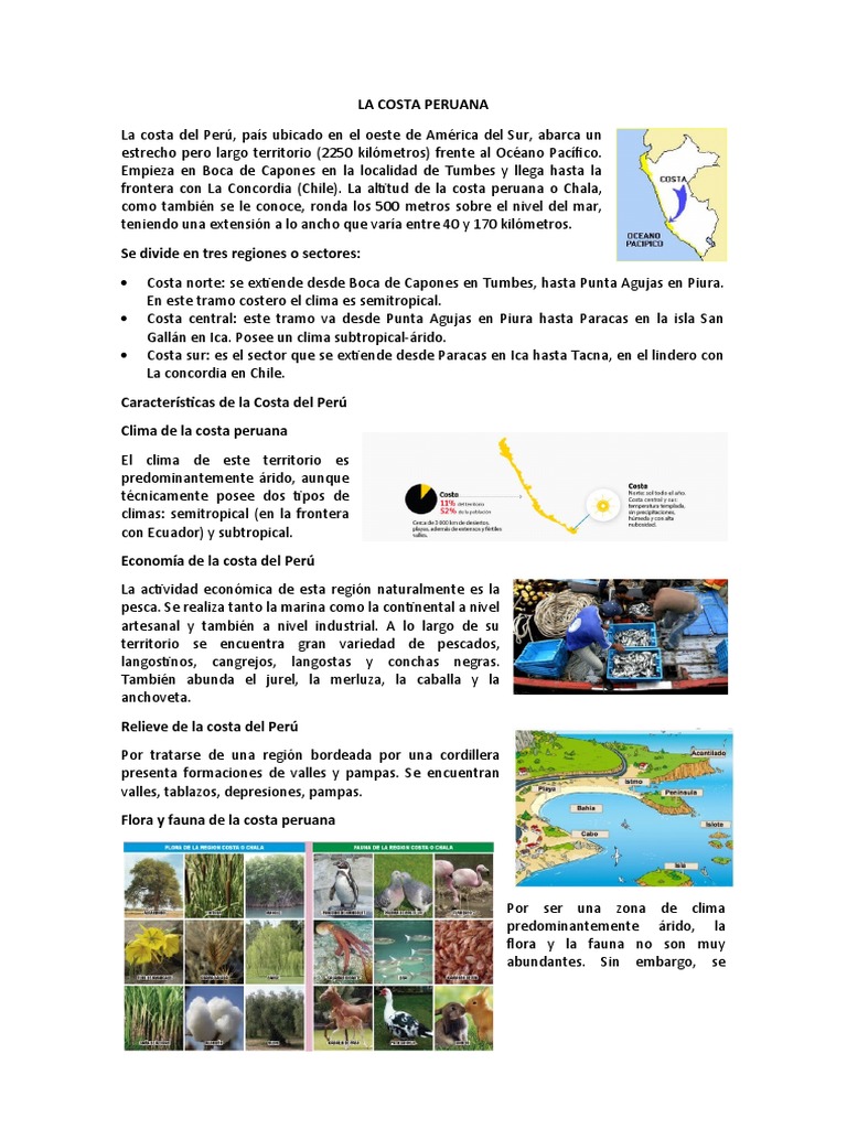 Características de la Costa Peruana | PDF | Mar | Perú