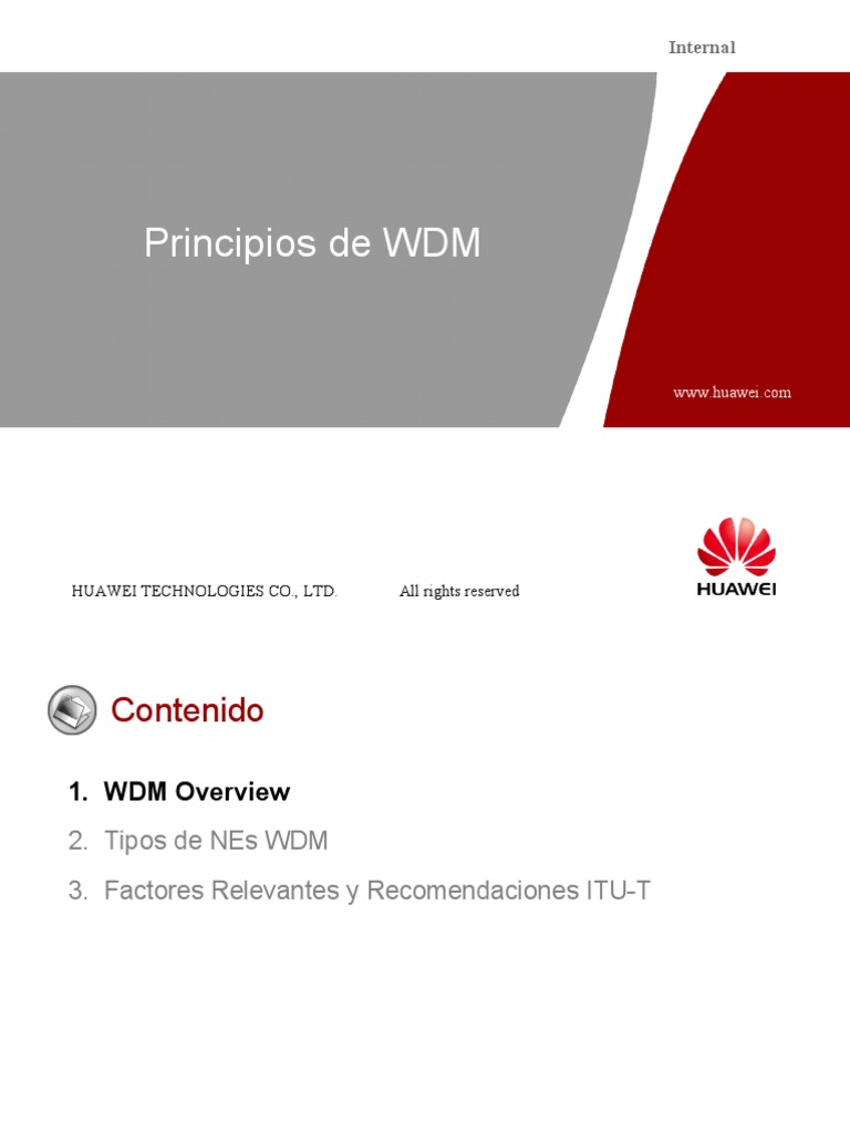 1 - Principios de WDM | PDF | Multiplexación por División de Longitud de Onda | Ingeniería ...