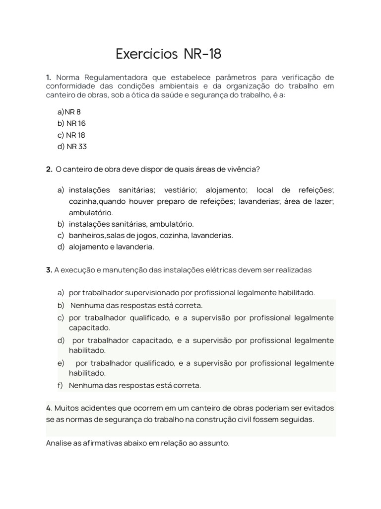 Atividades NR 18 | PDF