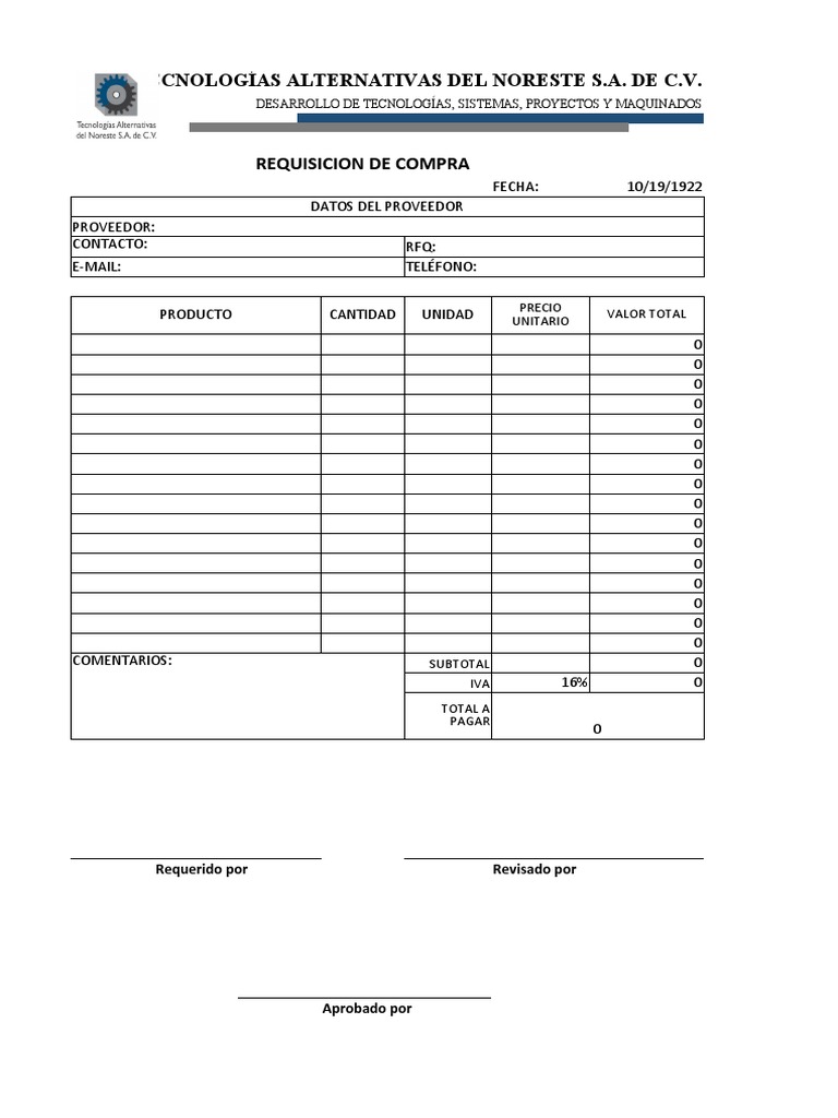 Requisición de Compra | PDF | Business | Economias