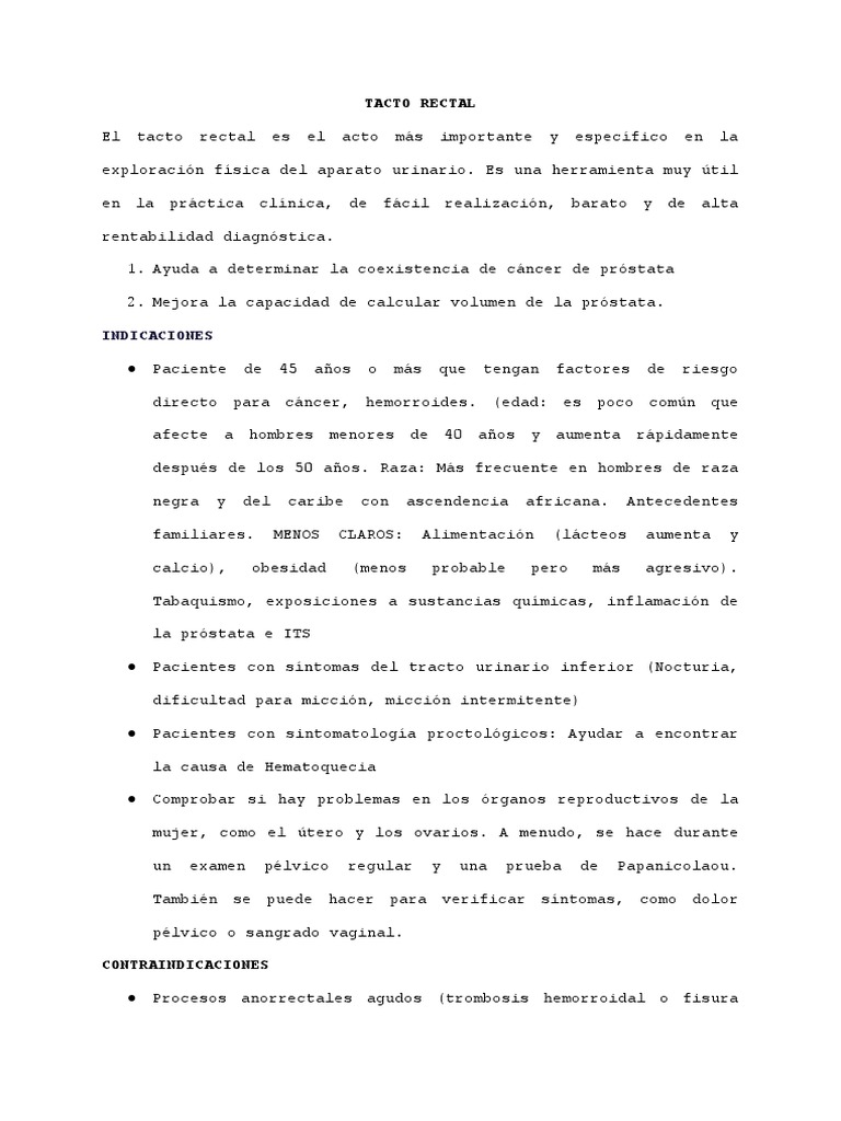 Tacto rectal: Guía completa del examen prostático | PDF | Cancer de ...
