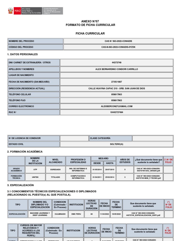 Anexo - 07 - Cas N 063 2022 Conadis 0yz5k | PDF | Informática