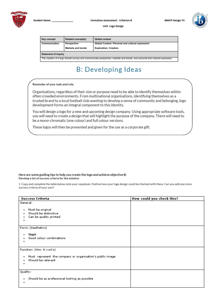 Formative Assessment Objective B | PDF | Design | Adobe Photoshop