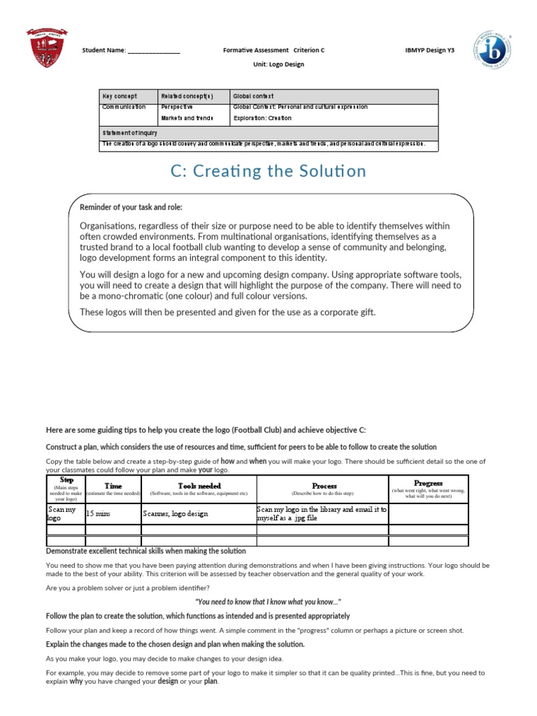 Formative Assessment Objective C | PDF | Logos | Design