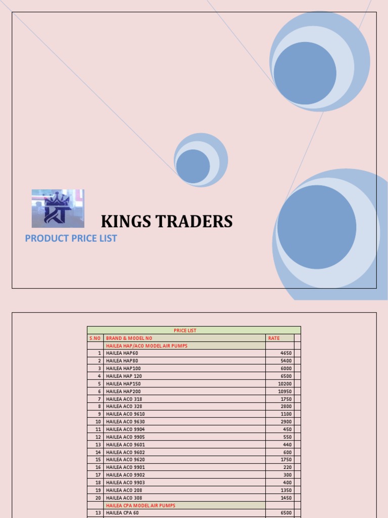 PRICE LIST - Kings Traders | PDF | Manufactured Goods | Earth Sciences