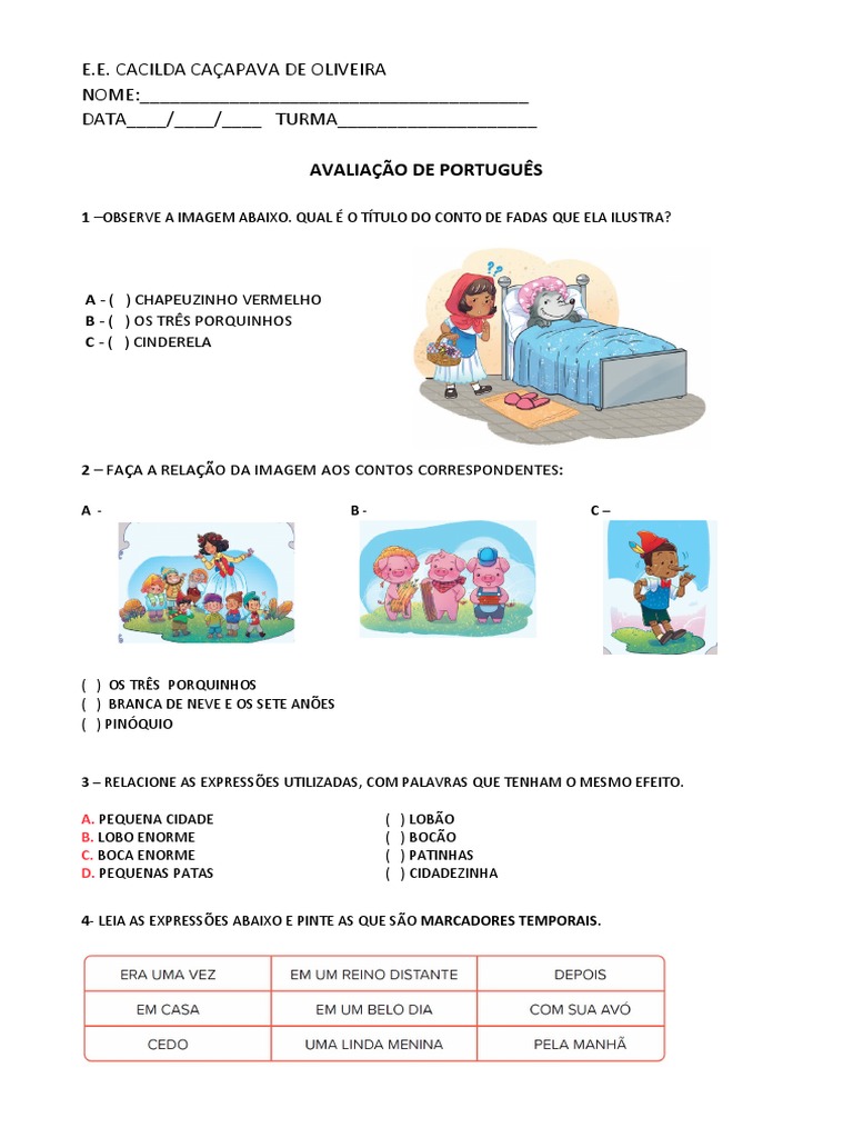 Avaliação Portugues 2 Ano 3 Bim (Recuperação Automática) | PDF