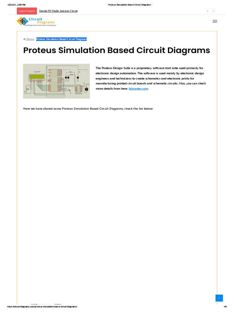 Proteus Simulation Based Circuit Diagrams | PDF | Operational Amplifier ...
