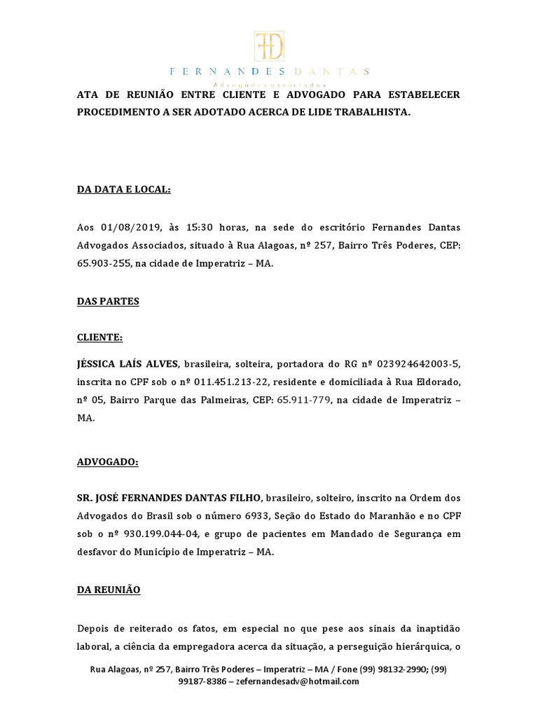 Modelo de Ata de Reunião | PDF | Advogado | Direito Público