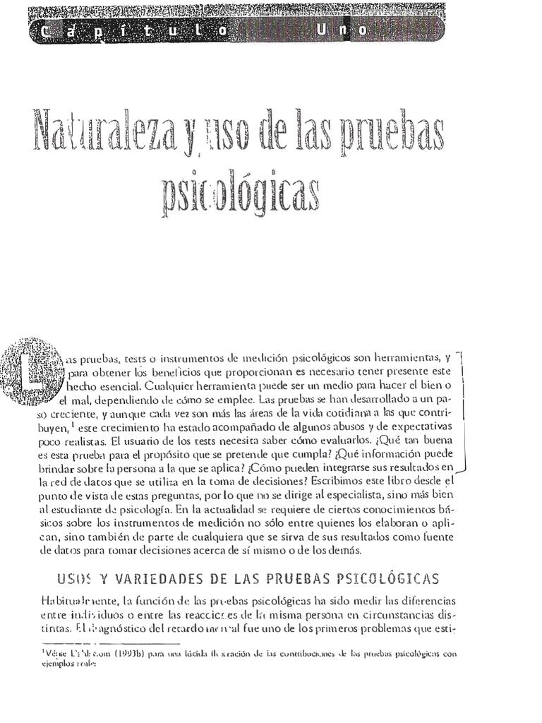 Anastasi Urbina - Naturaleza y Uso de Las Pruebas Psicológicas. Cap. 1 ... Anastasi Urbina - Naturaleza y Uso de Las Pruebas Psicológicas. Cap. 1 ...