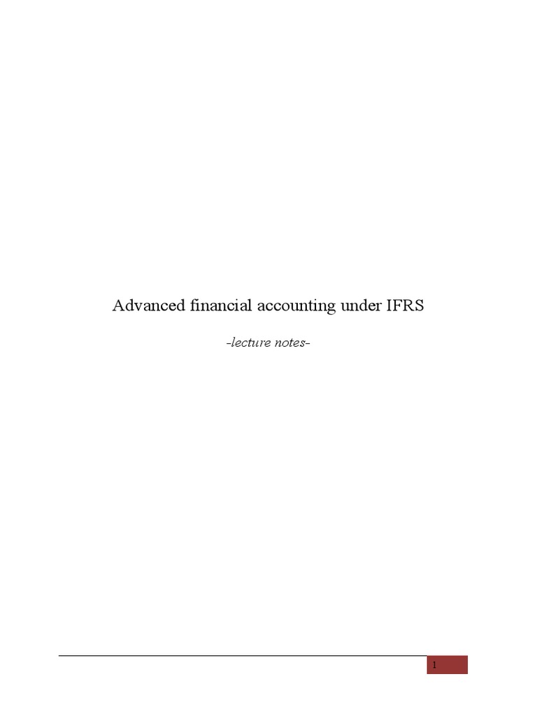 Advanced Financial Accounting Under IFRS | PDF | International ...