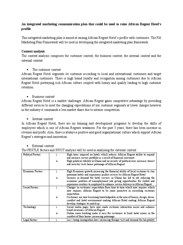 Boosting African Regent Hotel's Profile | PDF | Brand | Popular Culture ...
